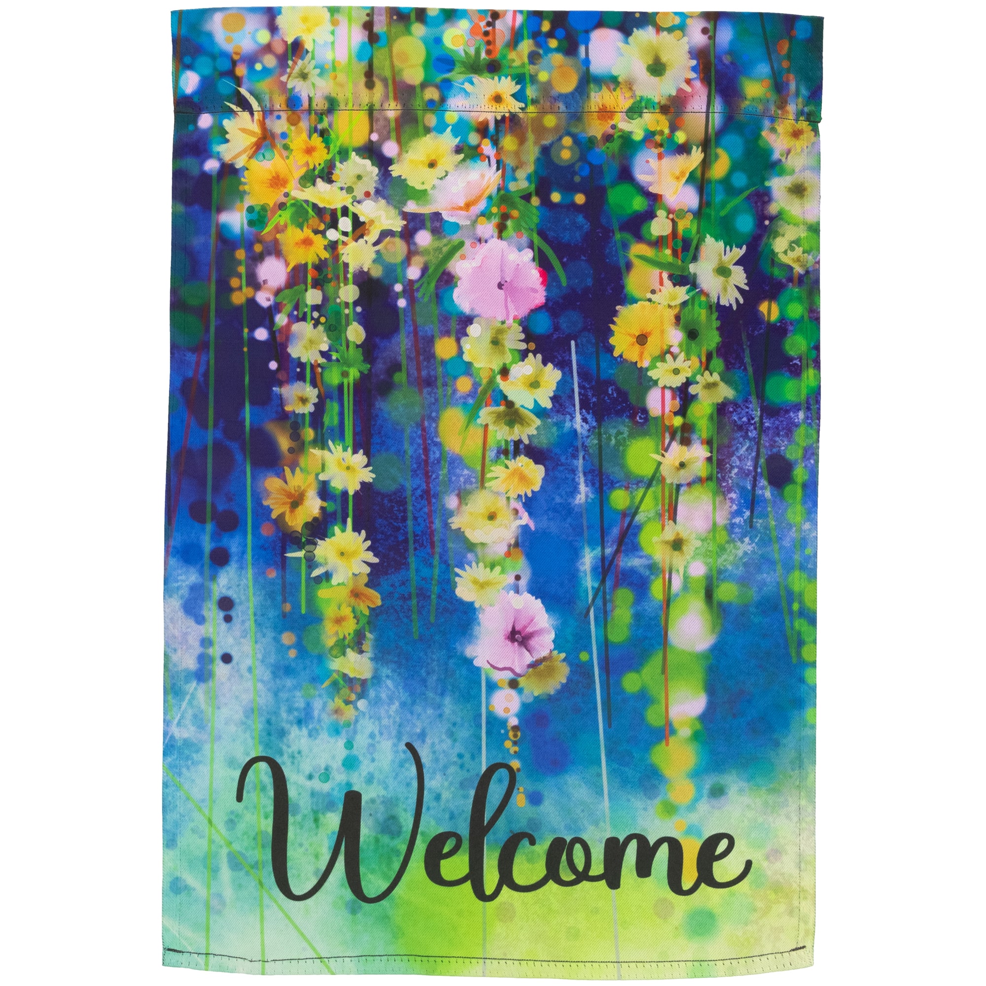 18" Blue & Green Watercolor Floral Garden Flag | Michaels
