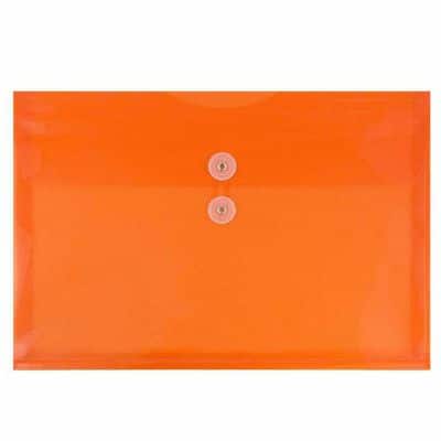 JAM Paper 9.75" x 13" Bright Orange Plastic Letter Button & String Tie Booklet Envelopes, 108ct ...