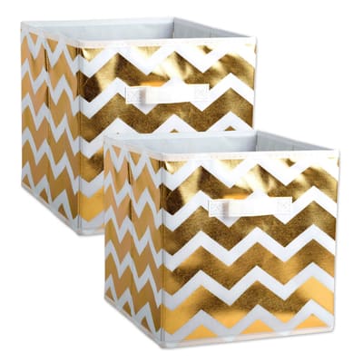 DII® 11" Nonwoven Polyester Chevron Storage Cubes, 2ct. | Michaels