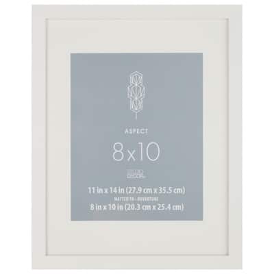 Aspect White Narrow Frame With Mat by Studio Décor®, Size: 11" x 14 ...