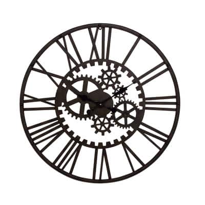 Black Industrial Metal Wall Clock | Michaels