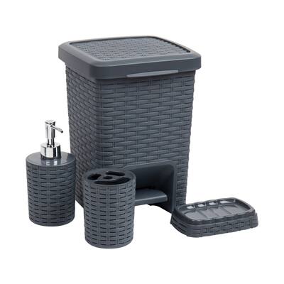 Mind Reader Wicker Style 4 Piece Bathroom Set | Michaels