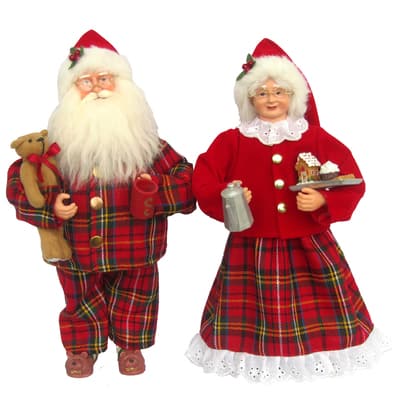 Santa's Workshop 15" Plaid Pajama Clauses Set | Michaels
