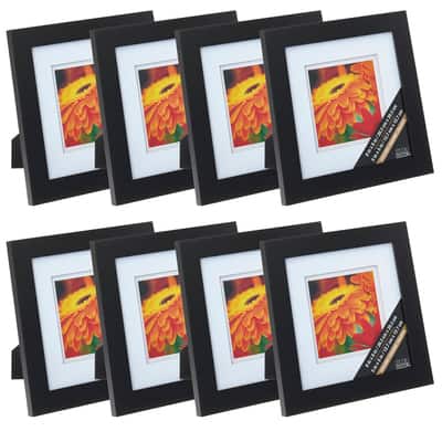 Buy in Bulk - 8 Pack: Black 5" x 5" Gallery Frame with Double Mat by ...