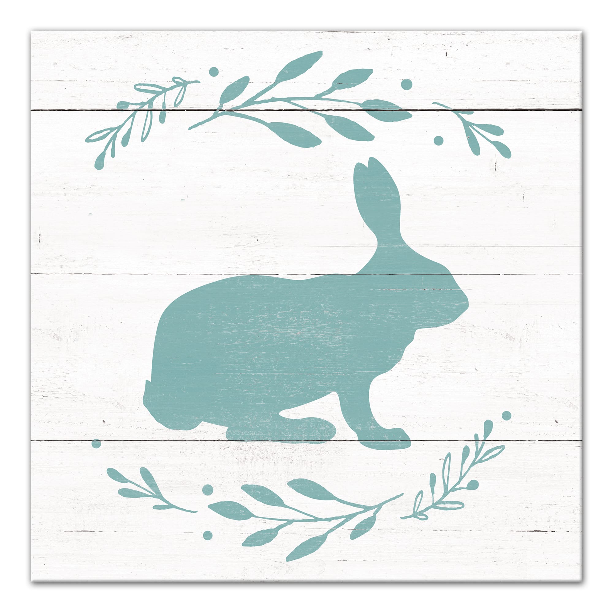 Teal Bunny Silhouette Canvas Art | Michaels