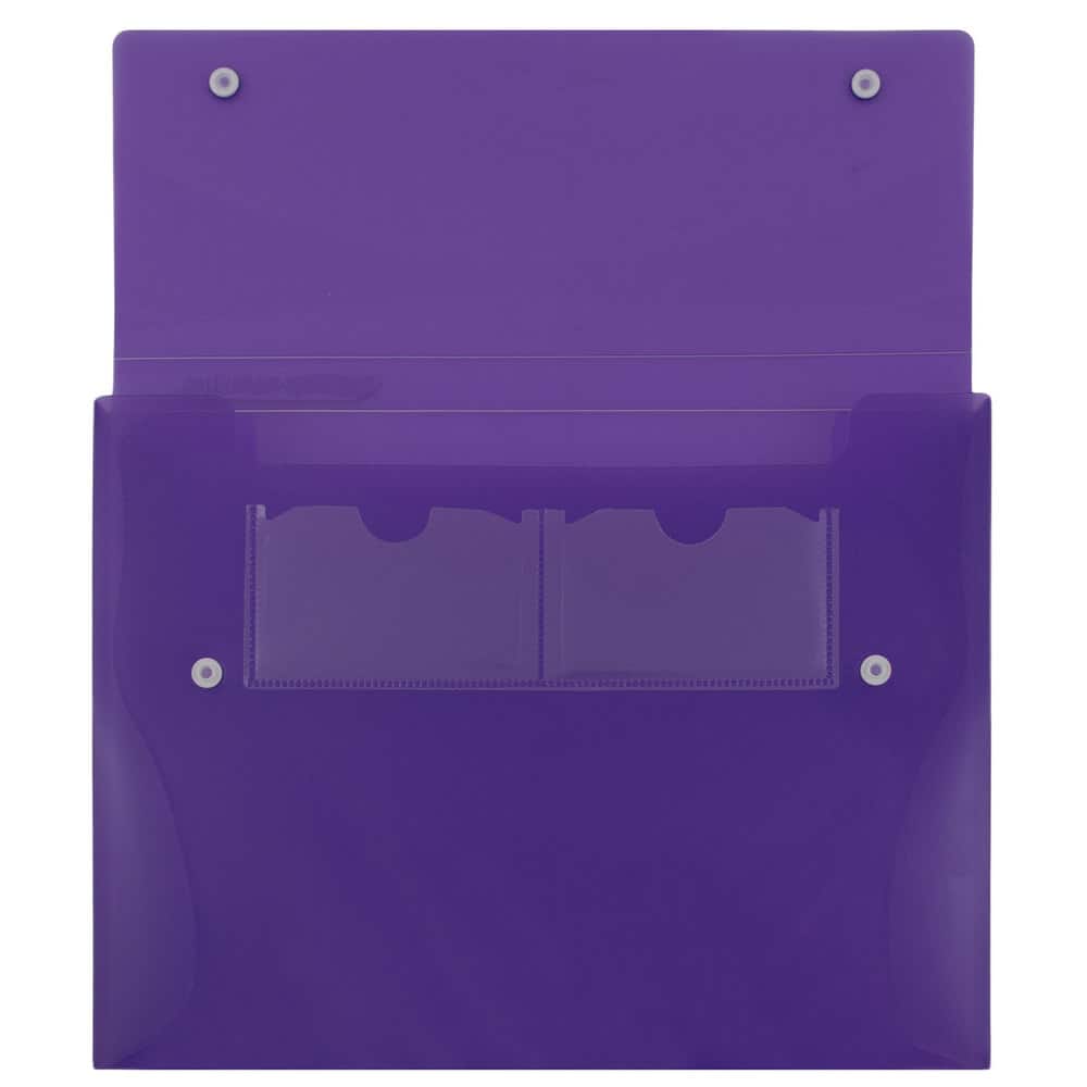 JAM Paper 9.5" x 12.5" Plastic Portfolio with Two Button Snap Closure ...