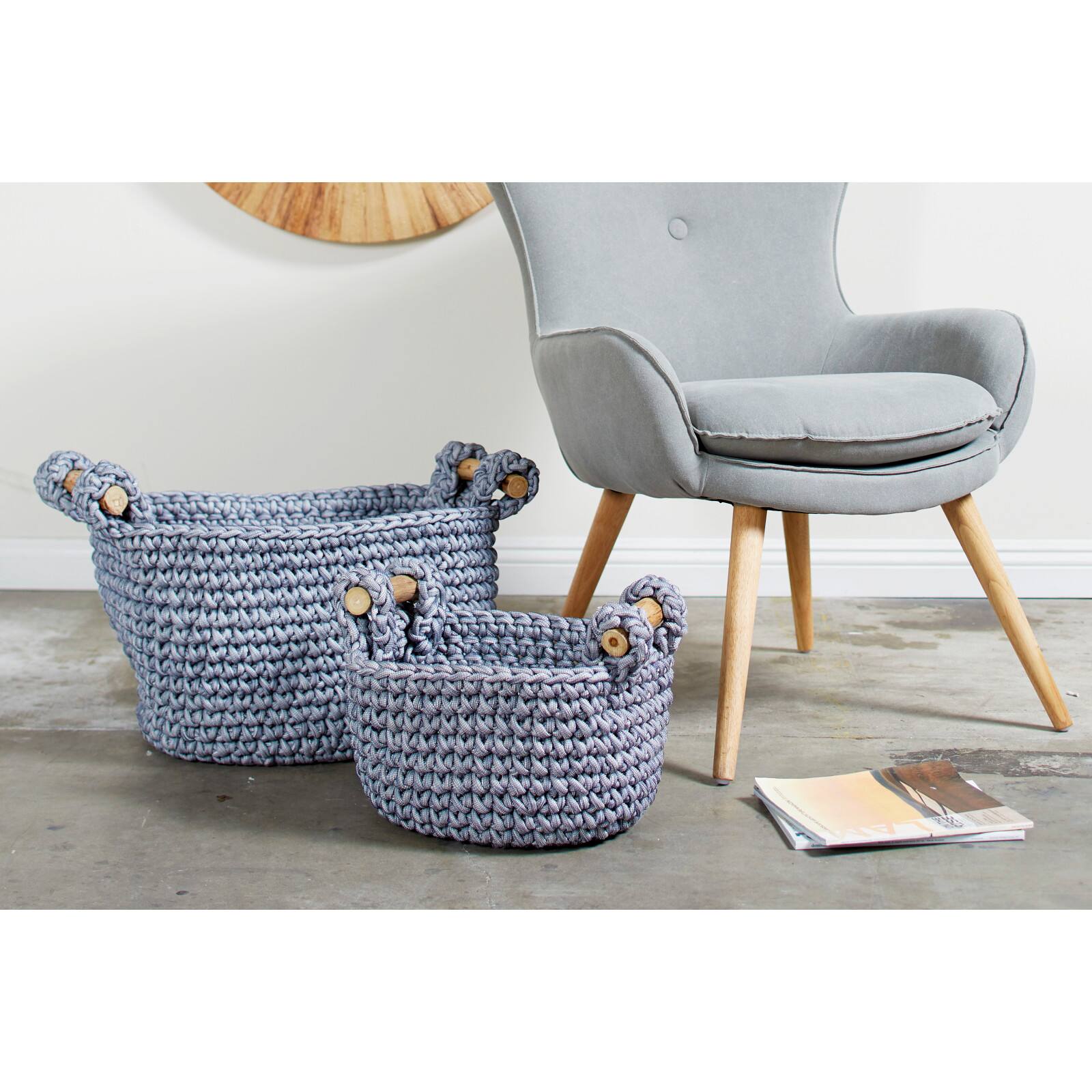 Gray Polyester Eclectic Storage Basket Set | Michaels
