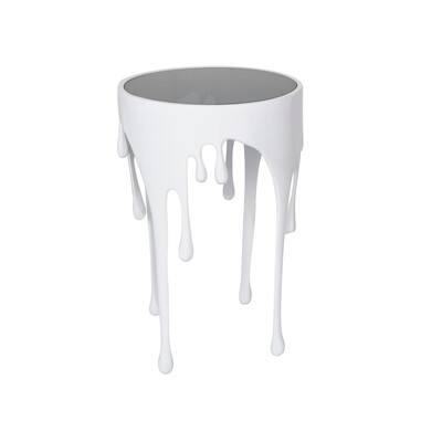 White Aluminum Drip Accent Table with Melting Designed Body | Michaels