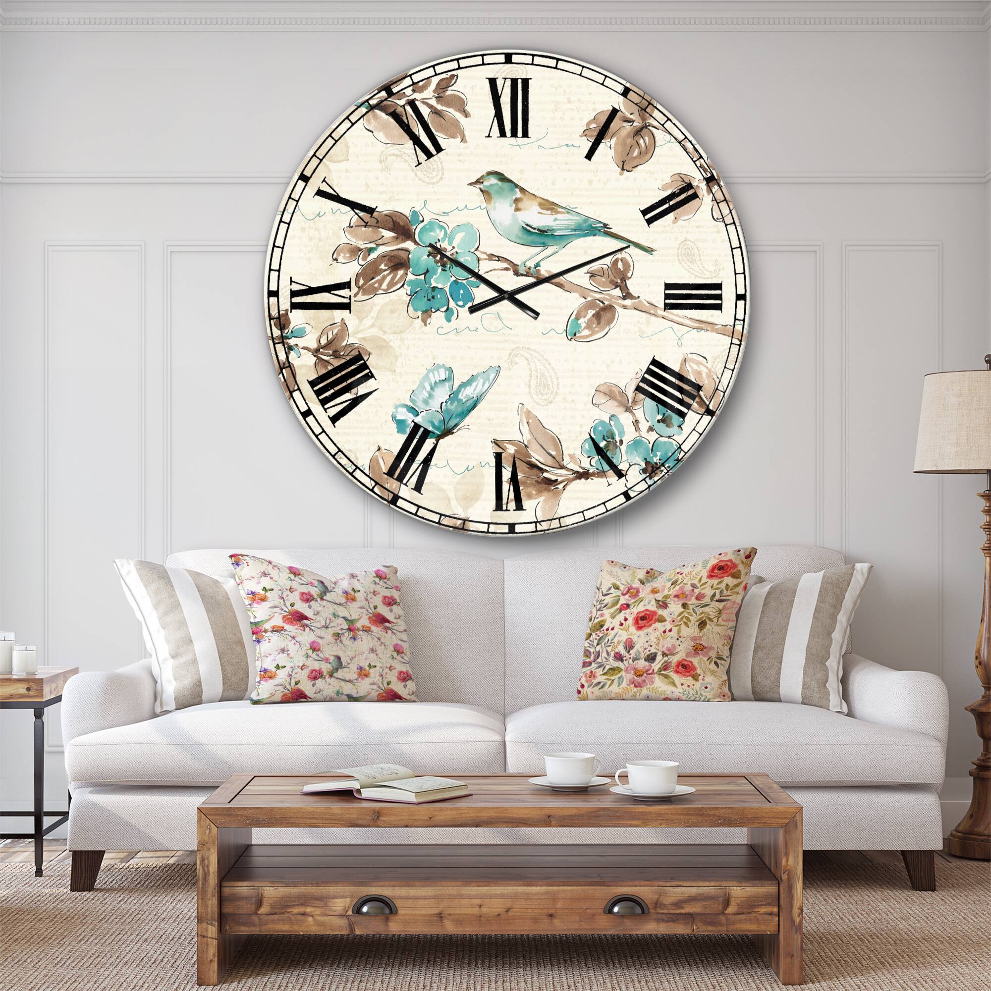 Designart 'Beige Bird Wings Traditional Wall Clock | Michaels