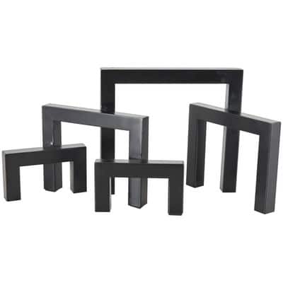 13" Black Metal Geometric Abstract Square Arched Sculpture | Michaels