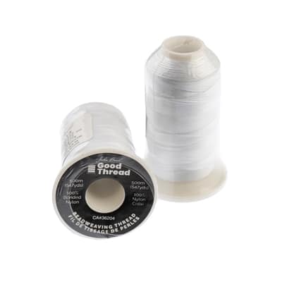 John Bead Good Thread 500m White Bonded Nylon Beading Thread, 10ct ...
