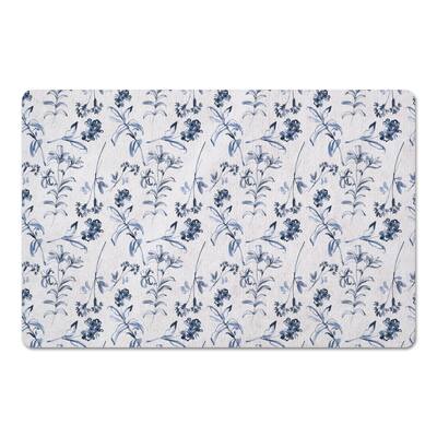 Blue Floral Pattern 27" x 18" Floor Mat | Michaels