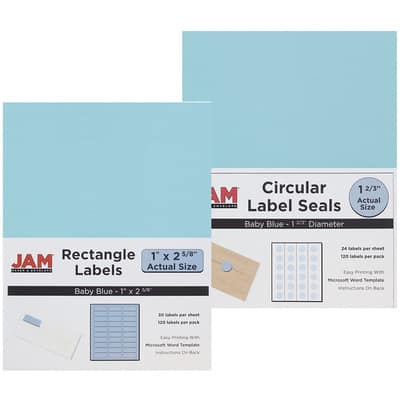JAM Paper Circular Seal & Rectangular Mailing Address Label Combo Set ...