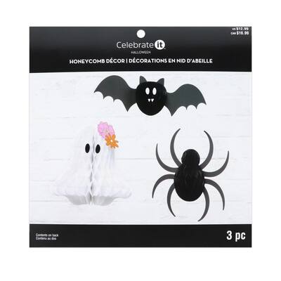 Halloween Honeycomb Bat, Ghost & Spider Set by Celebrate It™ | Michaels