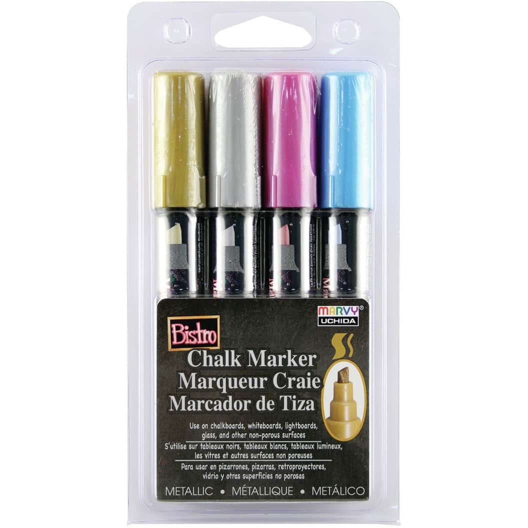 Marvy® Uchida Bistro Metallics Chisel Tip Chalk Marker Set, 4ct. | Michaels