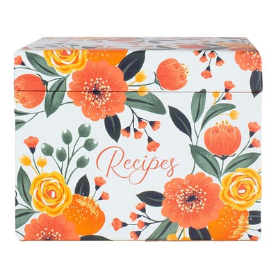 Steel Mill & Co.® Orange Floral Recipe Box | Michaels