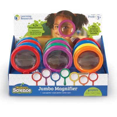 Learning Resources Primary Science Jumbo Magnifiers Set with Display ...
