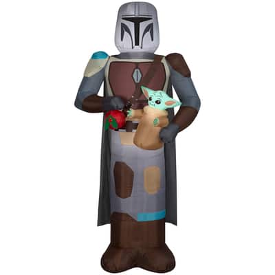 6.5ft. Airblown® Inflatable Mandalorian™ with Grogu™ | Michaels