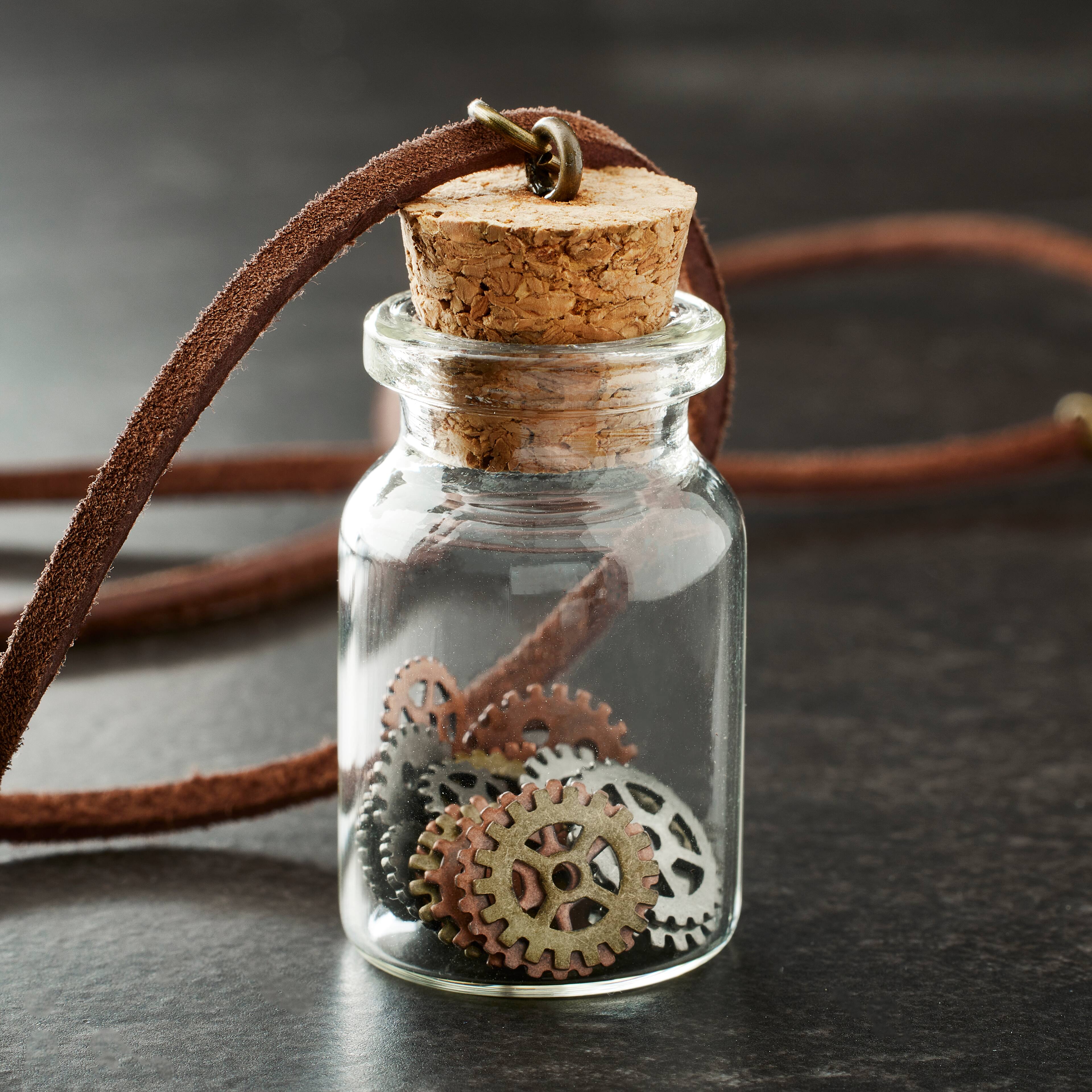 Found Objects Bottle with Gears by Bead Landing