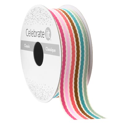 1" x 5yd. Multicolor Striped Ribbon by Celebrate It® Classic | Michaels