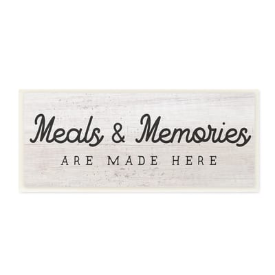 Stupell Industries Meals & Memories Made Here Rustic Kitchen Sign Wood ...