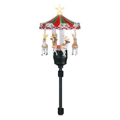 11" Animated Carousel Christmas Tree Topper | Michaels