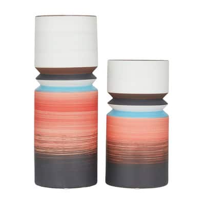 Set of 2 Multi Stoneware Modern Vase, 14" x 5" x 5" | Michaels