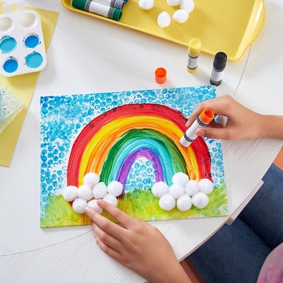 Bubble Wrap Painted Rainbow | Projects | Michaels