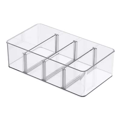 Clear Storage Bin with Dividers by Simply Tidy™ | Michaels