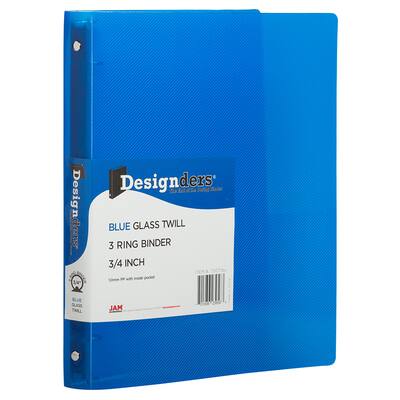 JAM Paper 0.75" Glass Twill Plastic 3-Ring Binder, Color: Blue | Michaels