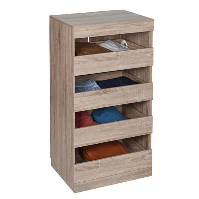 Honey Can Do Brown Tall & Narrow Stackable Storage Drawers with Wood ...