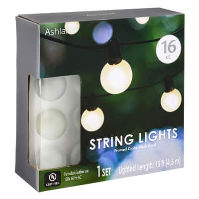 16ct. Frosted Globe String Lights by Ashland™ | Michaels