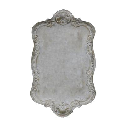 Hello Honey® 18" Decorative Distressed Gray Metal Tray | Michaels