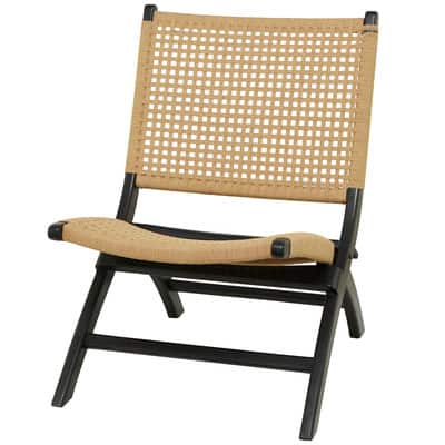 34" Black Wood Handmade Woven Folding Chair | Michaels