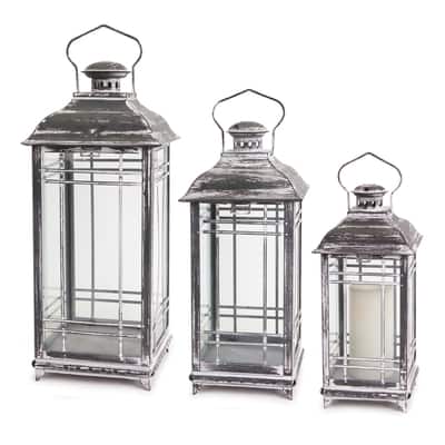 Metal & Glass Lantern Set | Michaels