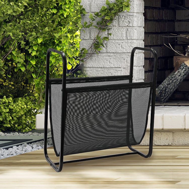 Household Essentials 20" Mesh Indoor/Outdoor Log Holder Magazine Rack ...