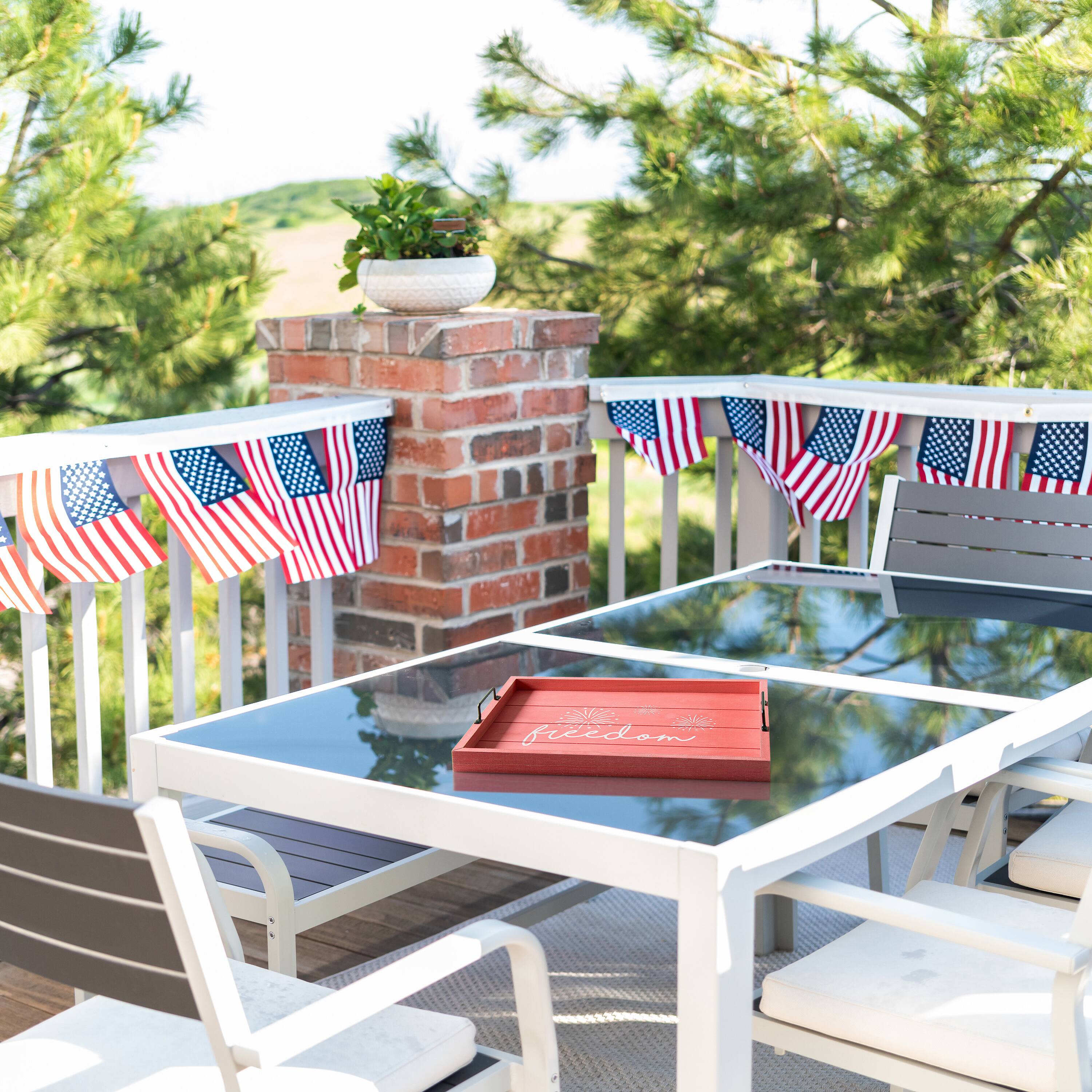 Elegant Designs™ 15.5" Freedom Serving Tray with Handles | Michaels