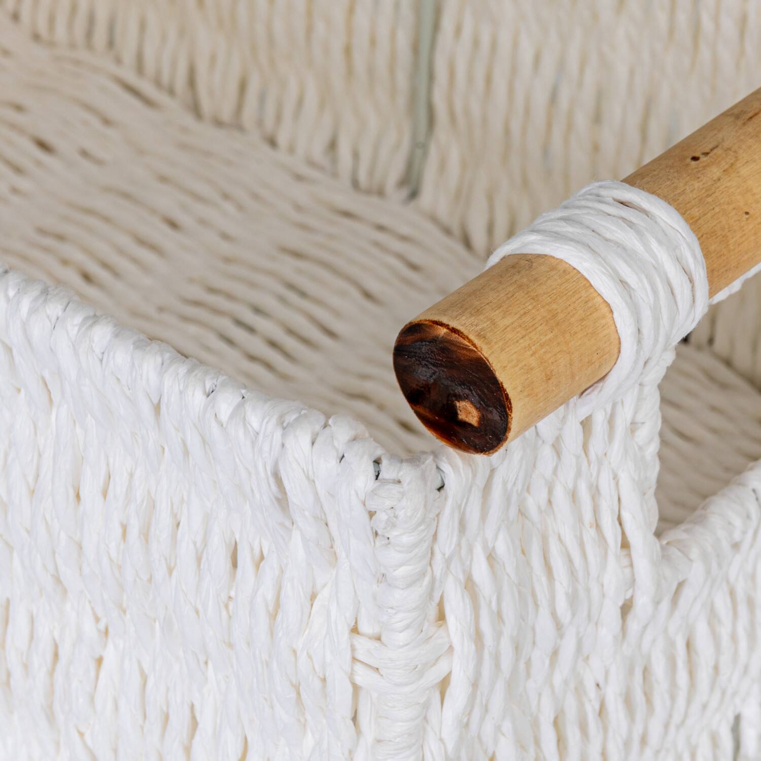 Household Essentials Paper Rope with Wooden Handles Basket Set | Michaels