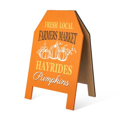 Glitzhome® 2ft. Halloween & Fall Double-Sided Standing Easel Porch Sign ...