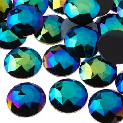 John Bead 25mm AB Acrylic Round Flat Back Rhinestones, 100ct. | Michaels