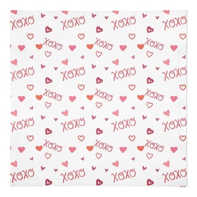 XOXO Pattern 10" x 10" Cotton Twill Napkin | Michaels