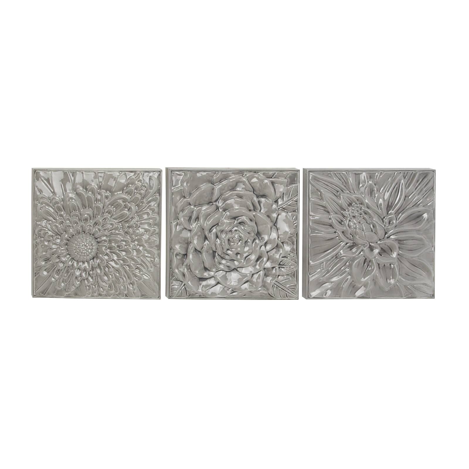 Gray Metal Floral Contemporary Wall Décor Set | Michaels