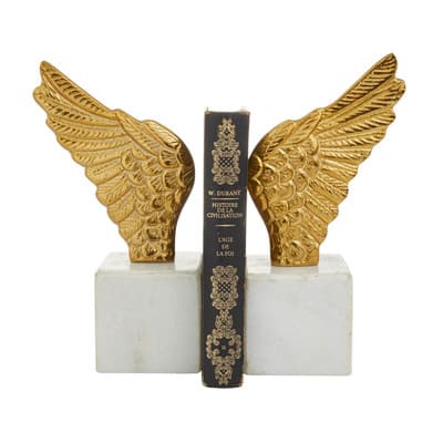 10" Angel Wing Aluminum Bookend Set | Michaels
