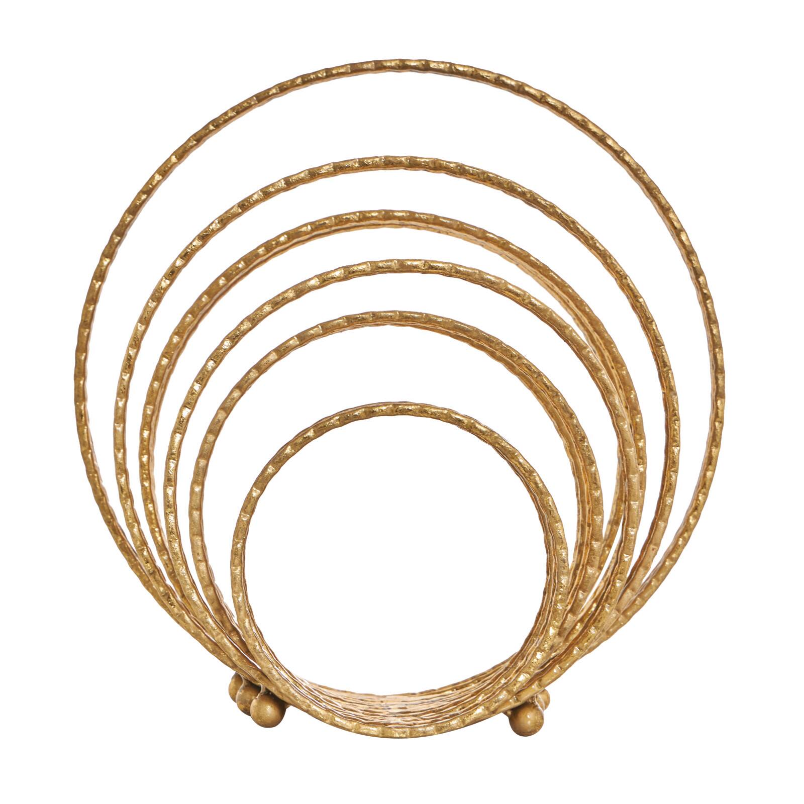 Gold Metal Geometric Layered Ring Sculpture Set | Michaels