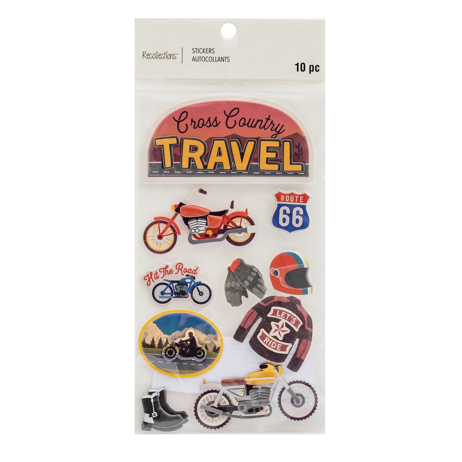 Motorcycle Cross Country Dimensional Stickers by Recollections™ | Michaels
