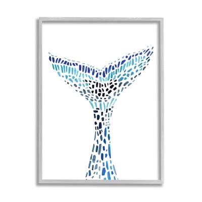 Stupell Industries Abstract Nautical Fin Blue Geometric Block Pattern ...