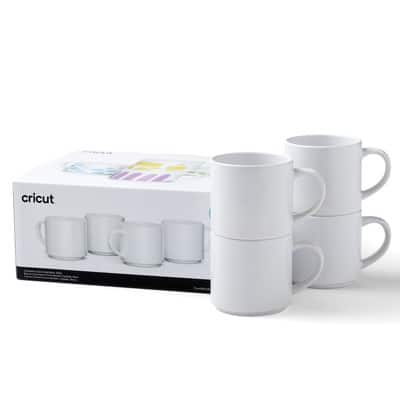 Cricut® 10oz. White Stackable Ceramic Mug Blanks, 4ct. | Michaels
