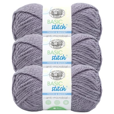 3 Pack Lion Brand® Basic Stitch Antimicrobial Thick & Quick Yarn | Michaels