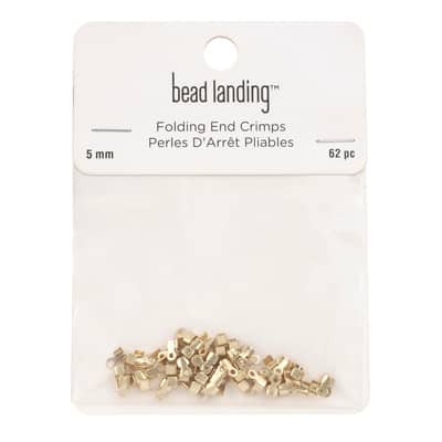 5mm Folding End Crimps with Loops, 62ct. by Bead Landing™ | Michaels