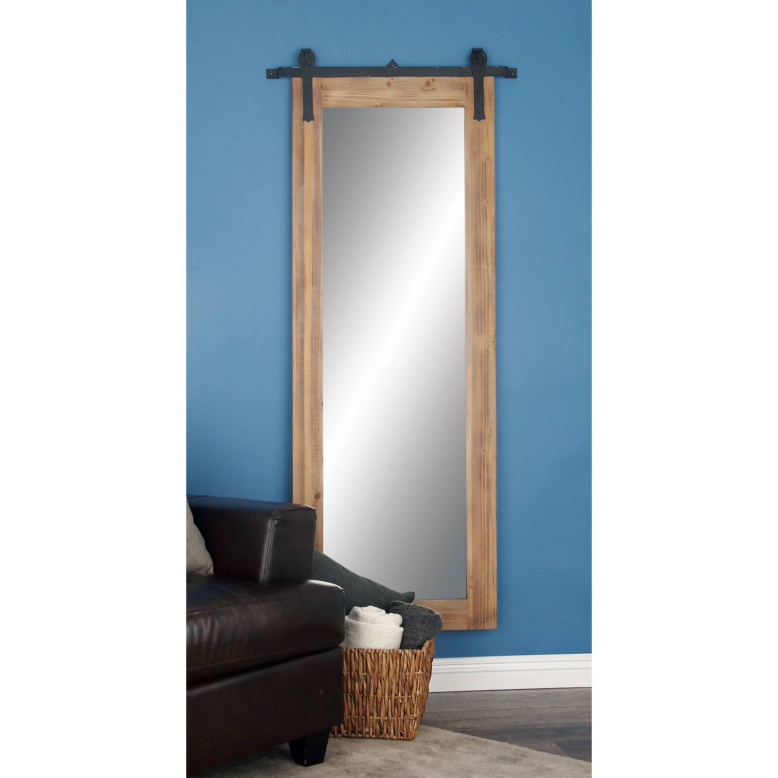 Brown Industrial Wood Wall Mirror | Michaels